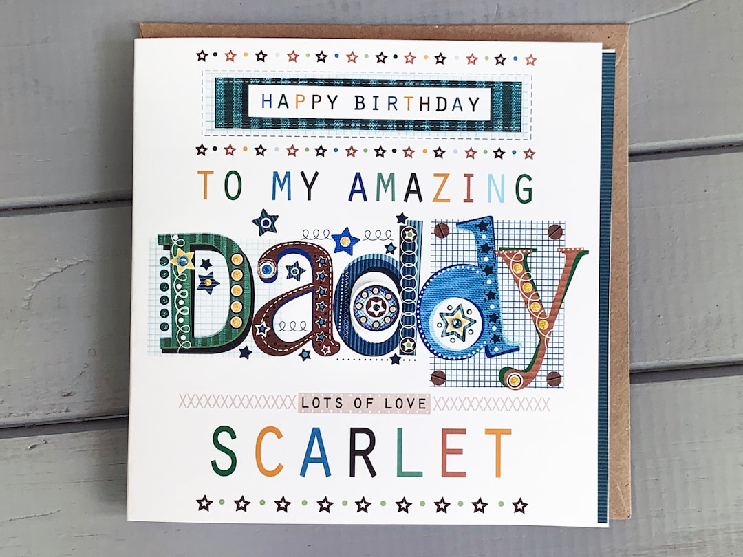Daddy Daddy Birthday Card Personalised Daddy Card DADDY - Etsy