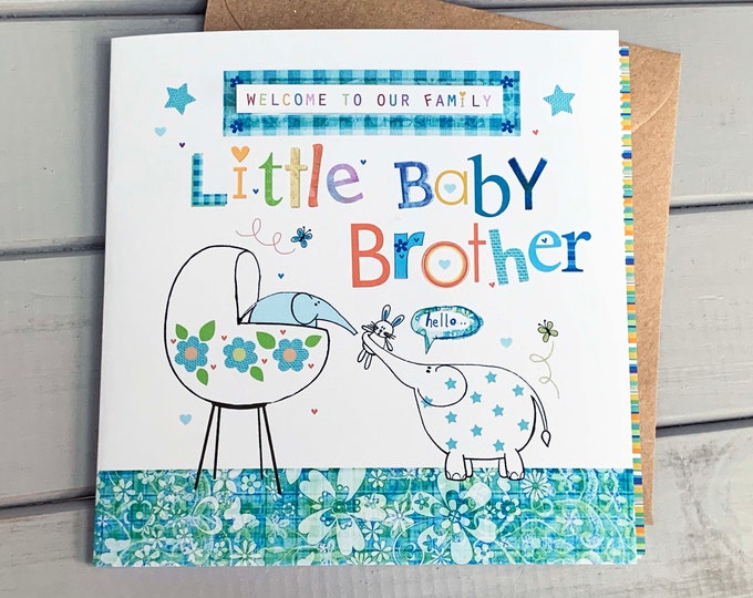 Baby Brother Card | Ideas for Welcoming New Baby Card | Hello Baby ...