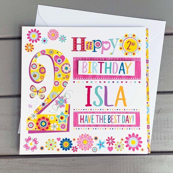 2nd Birthday Card - Etsy UK