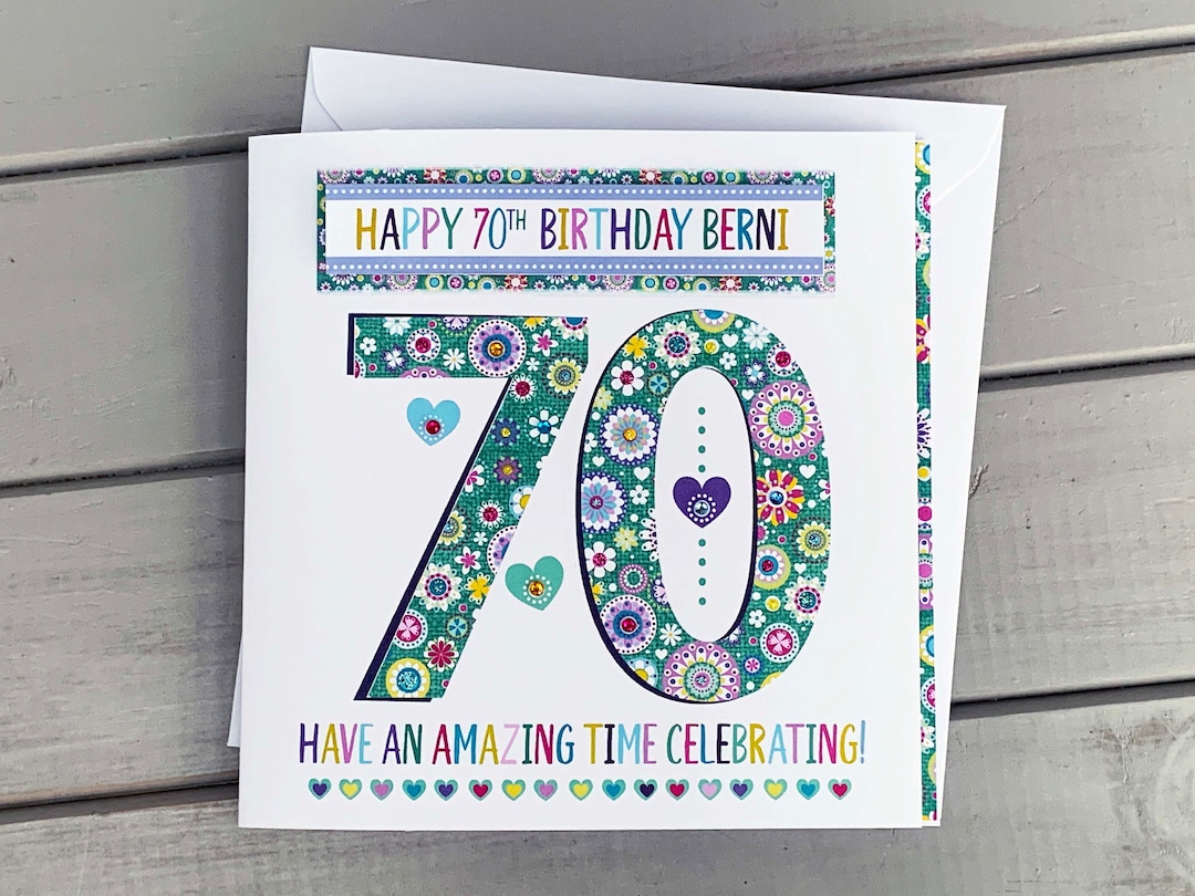 70th Personalised Birthday Card, Special Age, Seventy, 70th Gift, Very ...