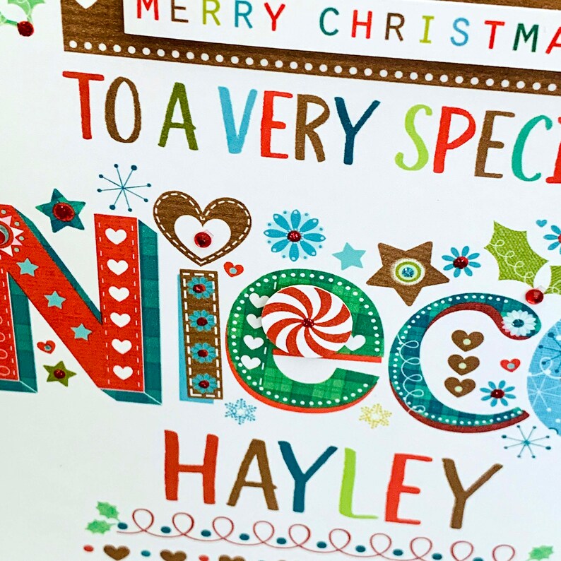 Niece Christmas Card Personalised Christmas Cards for Special - Etsy