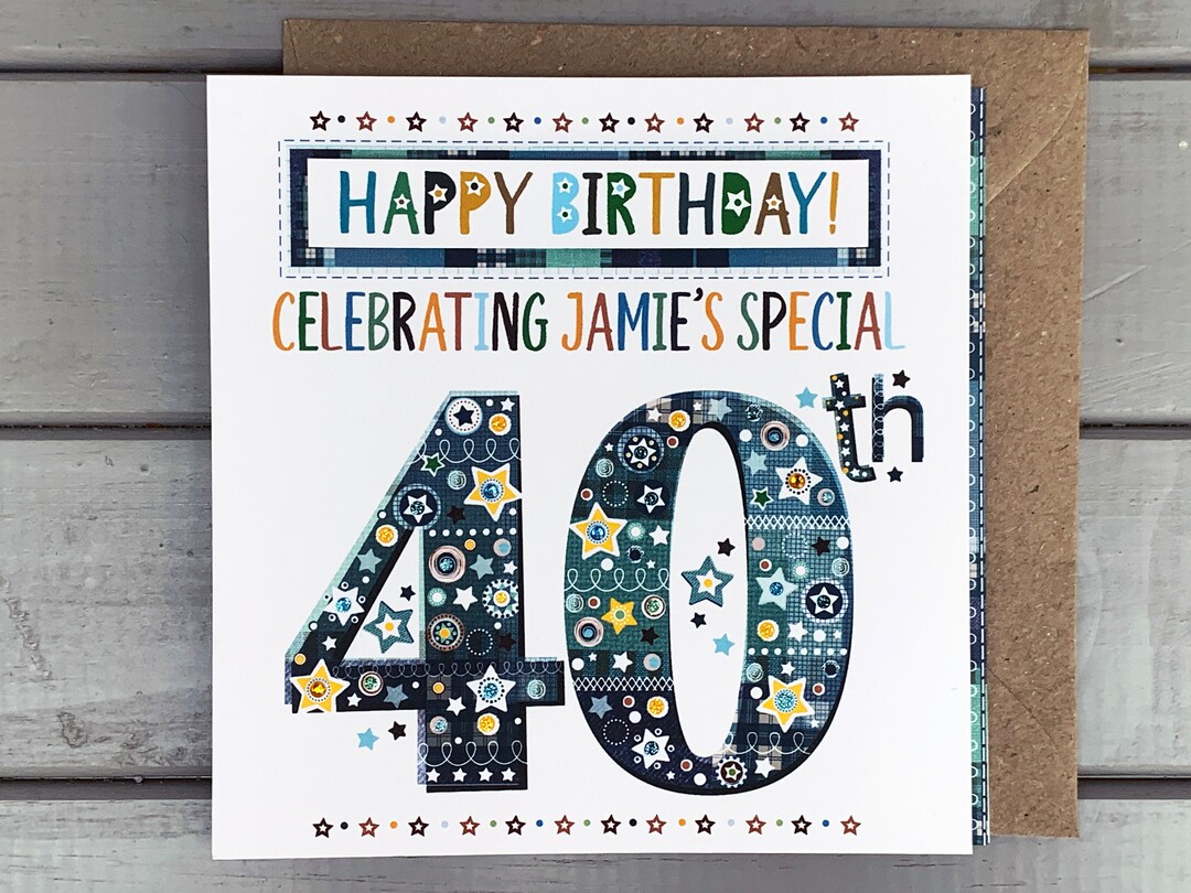 40th Personalised Birthday Card Special Age Forty Gift 40 - Etsy
