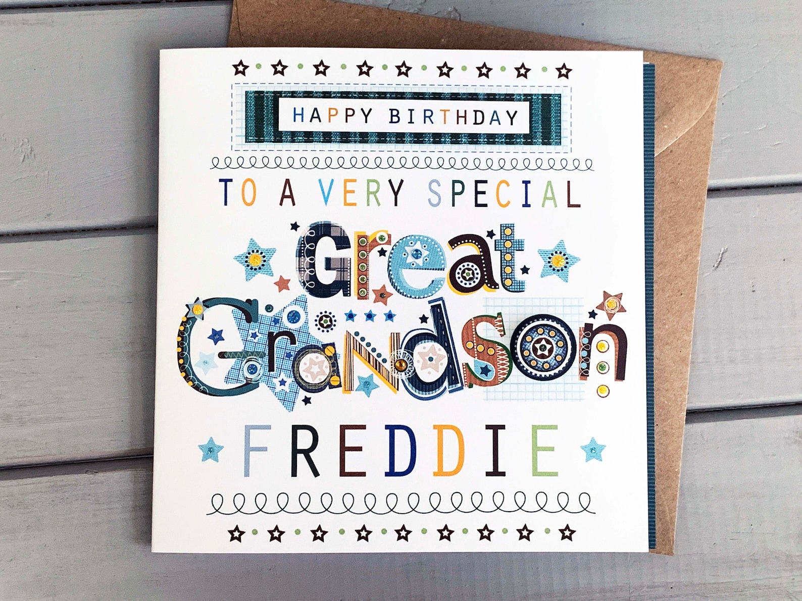 Great Grandson Birthday Card Personalised. Special Greeting Card ...