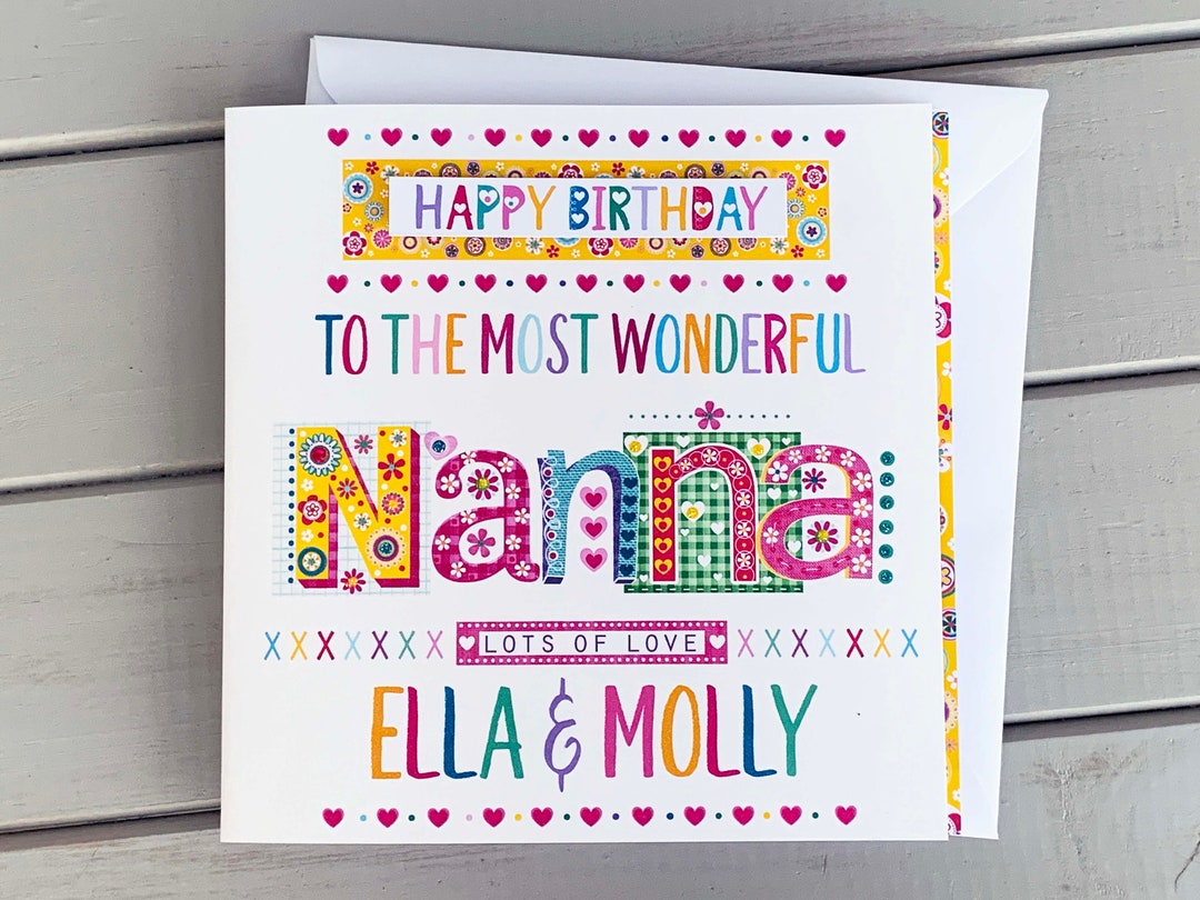 Nanna Birthday Card, Personalised Card Made for Special Nanna, Birthday ...