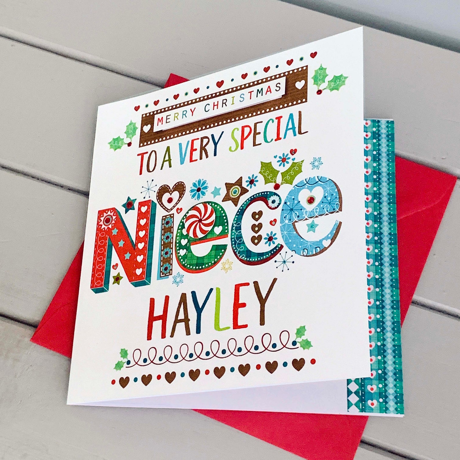 Niece Christmas Card Personalised Christmas Cards for Special - Etsy