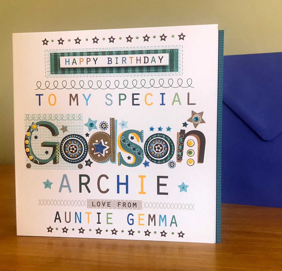 Godson Birthday Card special personalised card for Godson. A | Etsy