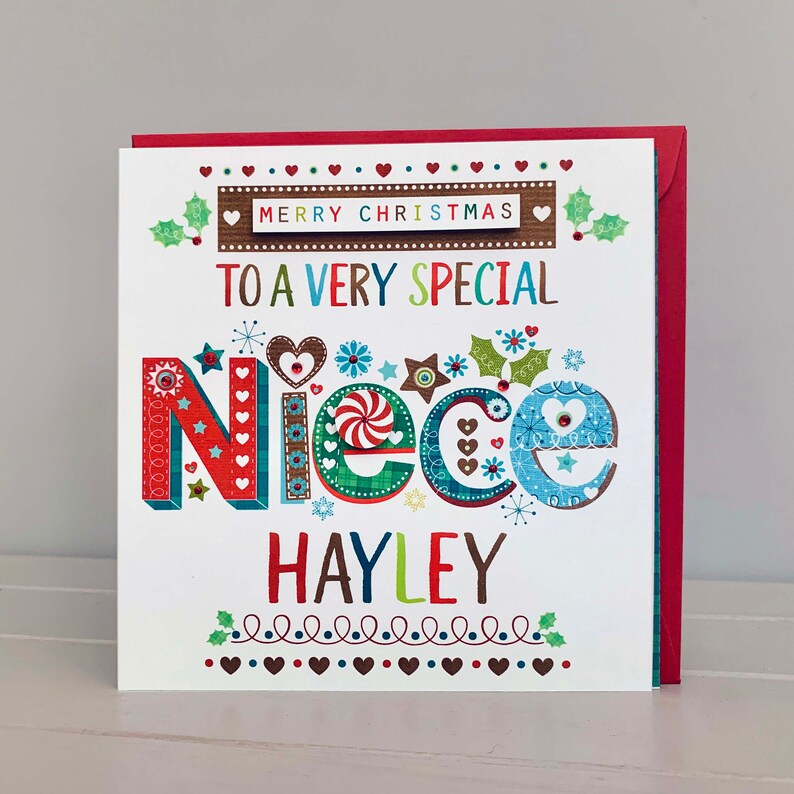 Niece Christmas Card Personalised Christmas Cards for Special - Etsy