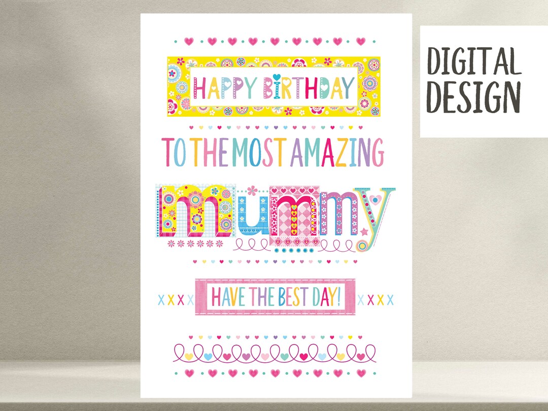 Mummy Birthday Card Printable a Birthday Card Digital Card - Etsy