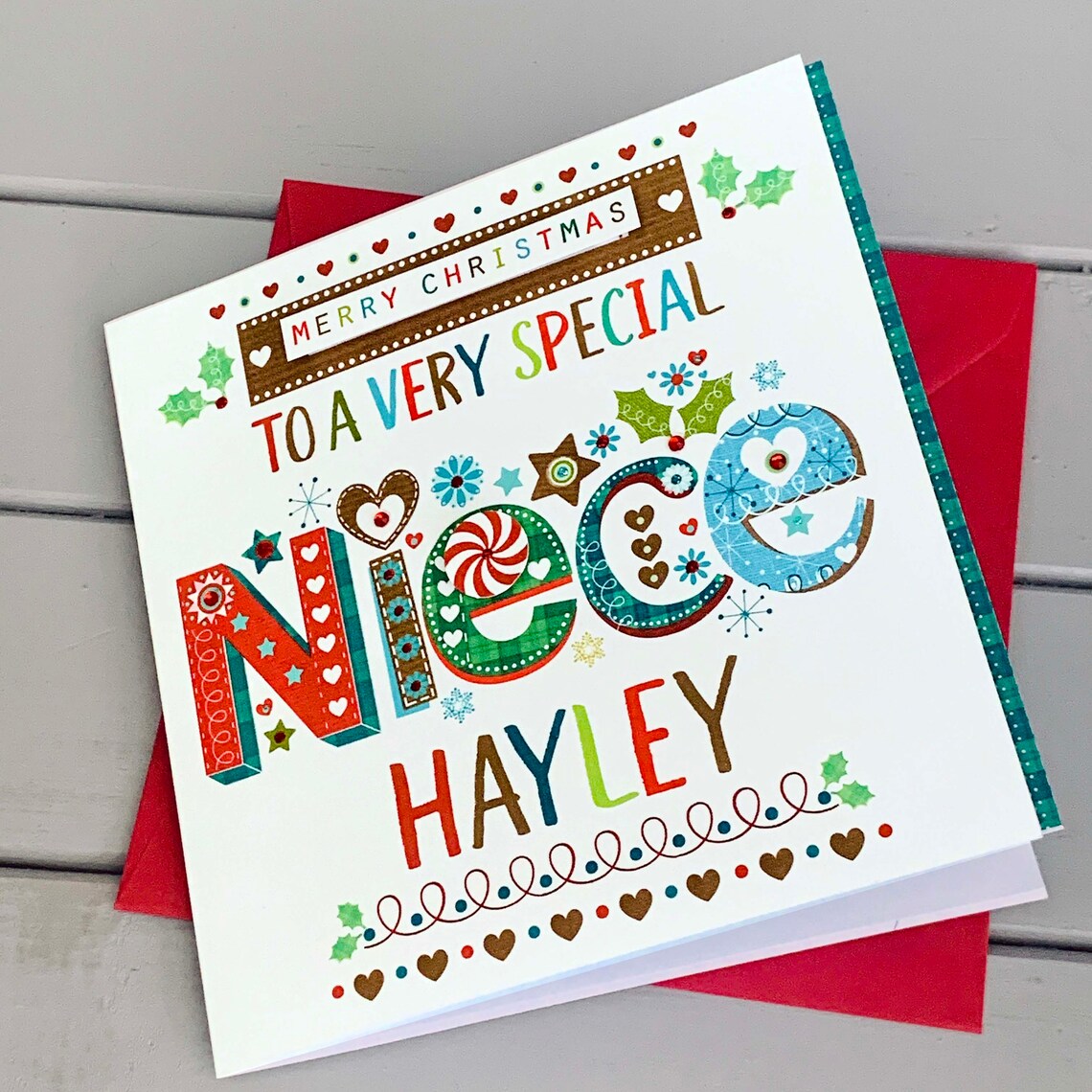 Niece Christmas Card Personalised Christmas Cards for Special - Etsy