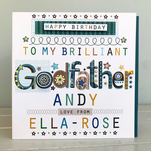 Godfather Birthday Card. Personalised Special Birthday Card for a ...