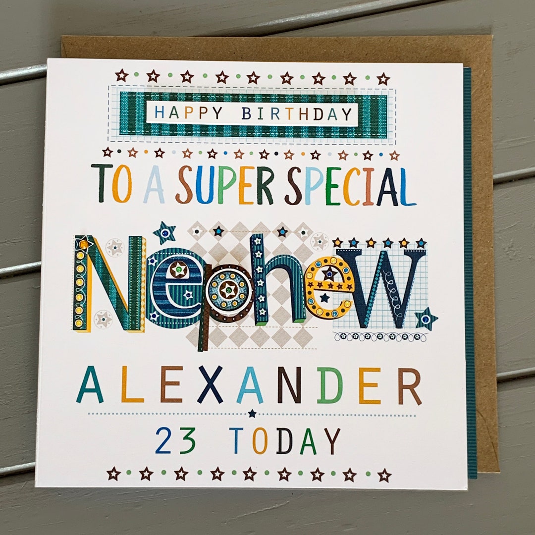 Nephew Happy Birthday Card Personalised Nephew Birthday Card - Etsy