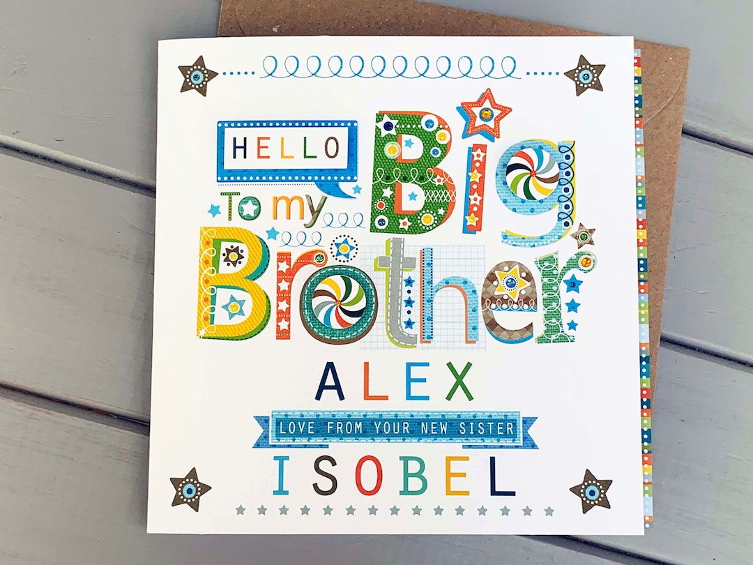 Personalised Big Brother Special Card From Baby to a Big Brother, New ...