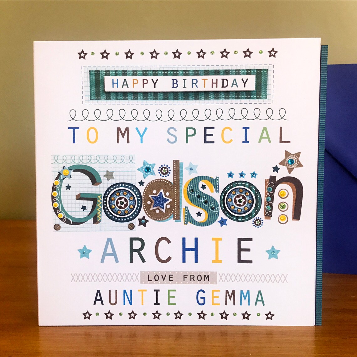 Godson Birthday Card special personalised card for Godson. A | Etsy