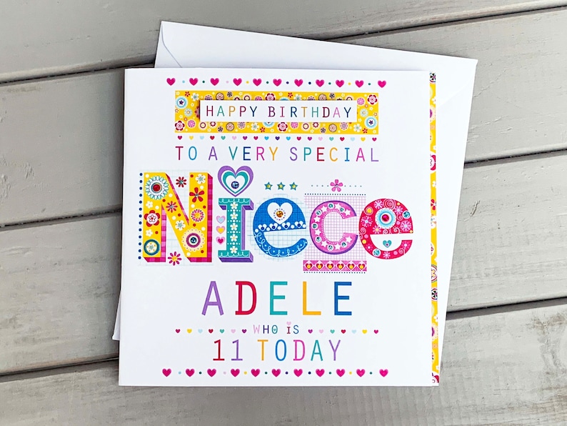 Niece Birthday Card Personalised Birthday Card for Niece. - Etsy