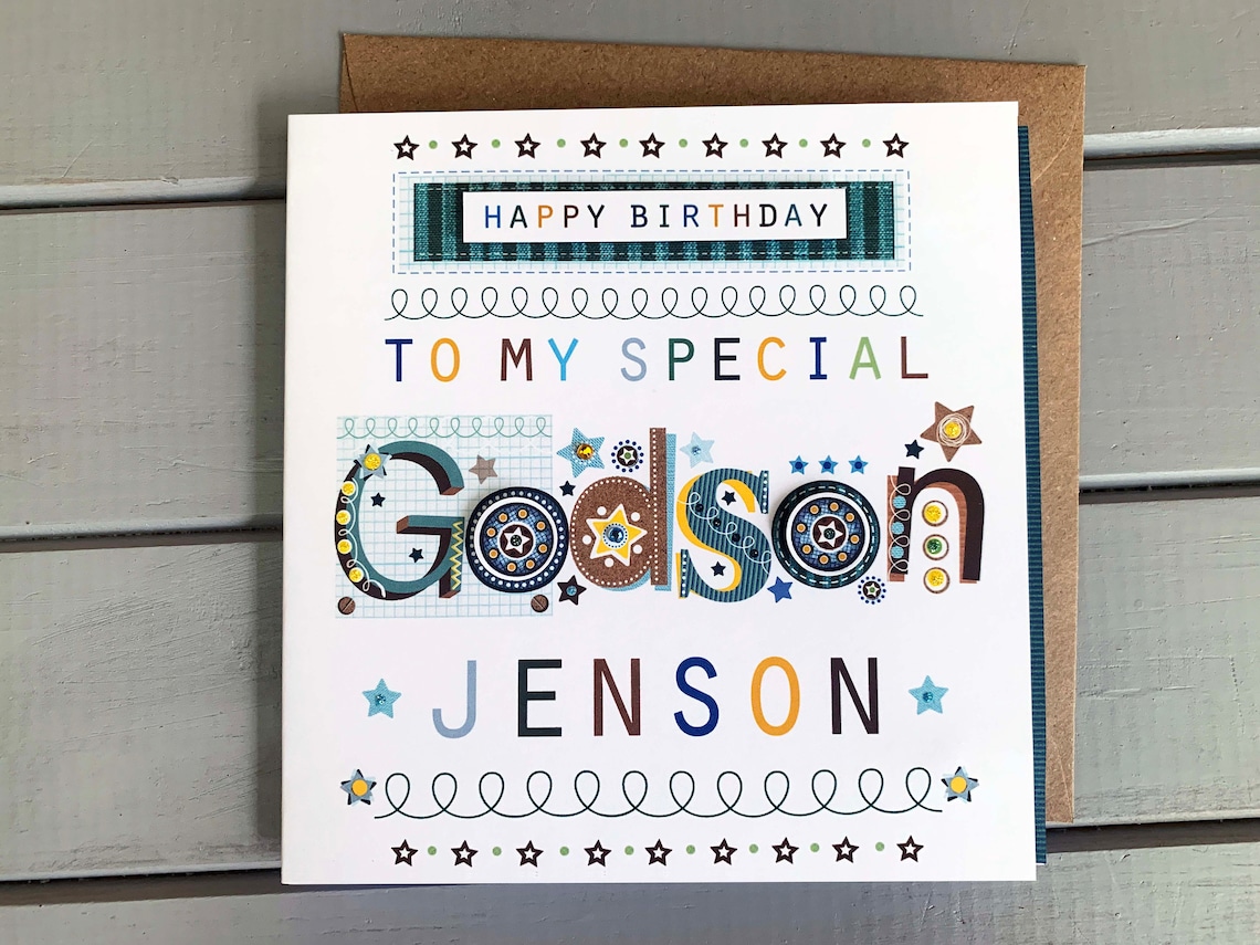 Godson Birthday Card Special Personalised Card for Godson. A - Etsy