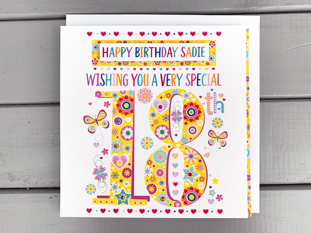18th Card, Personalised , Birthday Card, Special Age, Eighteen, 18th ...