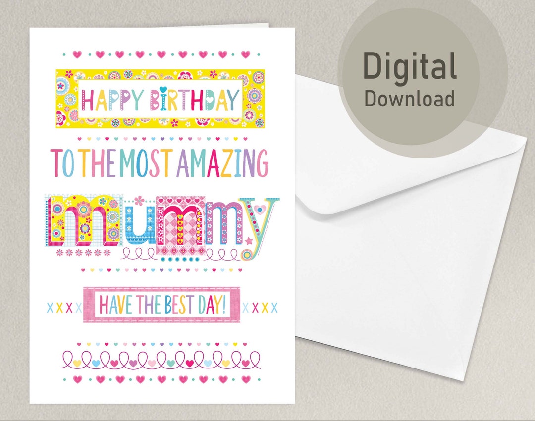 Printable Mummy Birthday Card | Digital Download | Special Happy ...