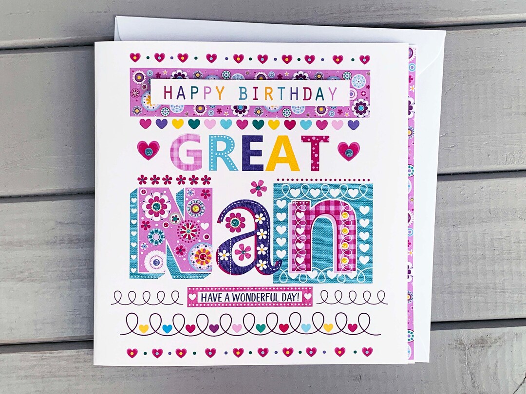 Great Nan Birthday Card, Birthday Card Ideas, Gift for Special Great ...