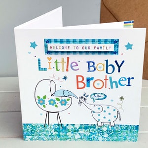 Baby Brother Card | Ideas for Welcoming New Baby Card | Hello Baby ...