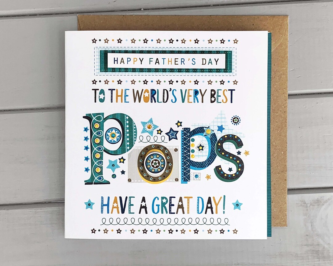 Pops Father's Day Card | Handmade Dad Card | Special Card for Pops ...