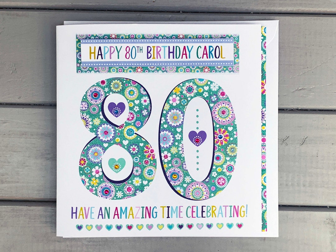 80th Personalised Birthday Card, Special Age, Eighty, 80th Gift, Very ...