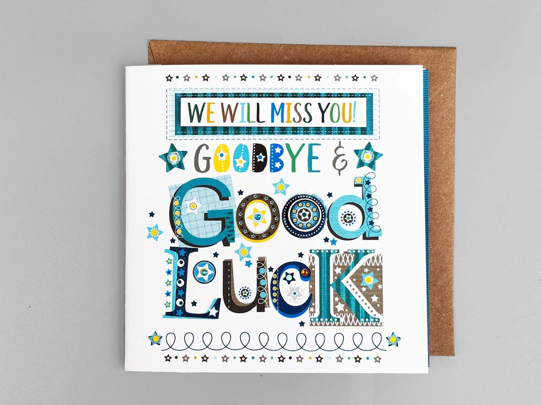 Handmade Good Luck Goodbye Card: Colorful Design - Etsy