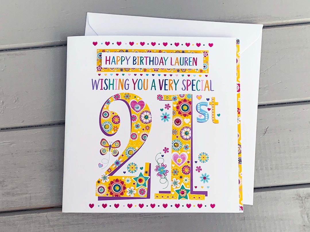 21st Card, Personalised, Birthday Card, Special Age 21, 21st Gift, Very ...