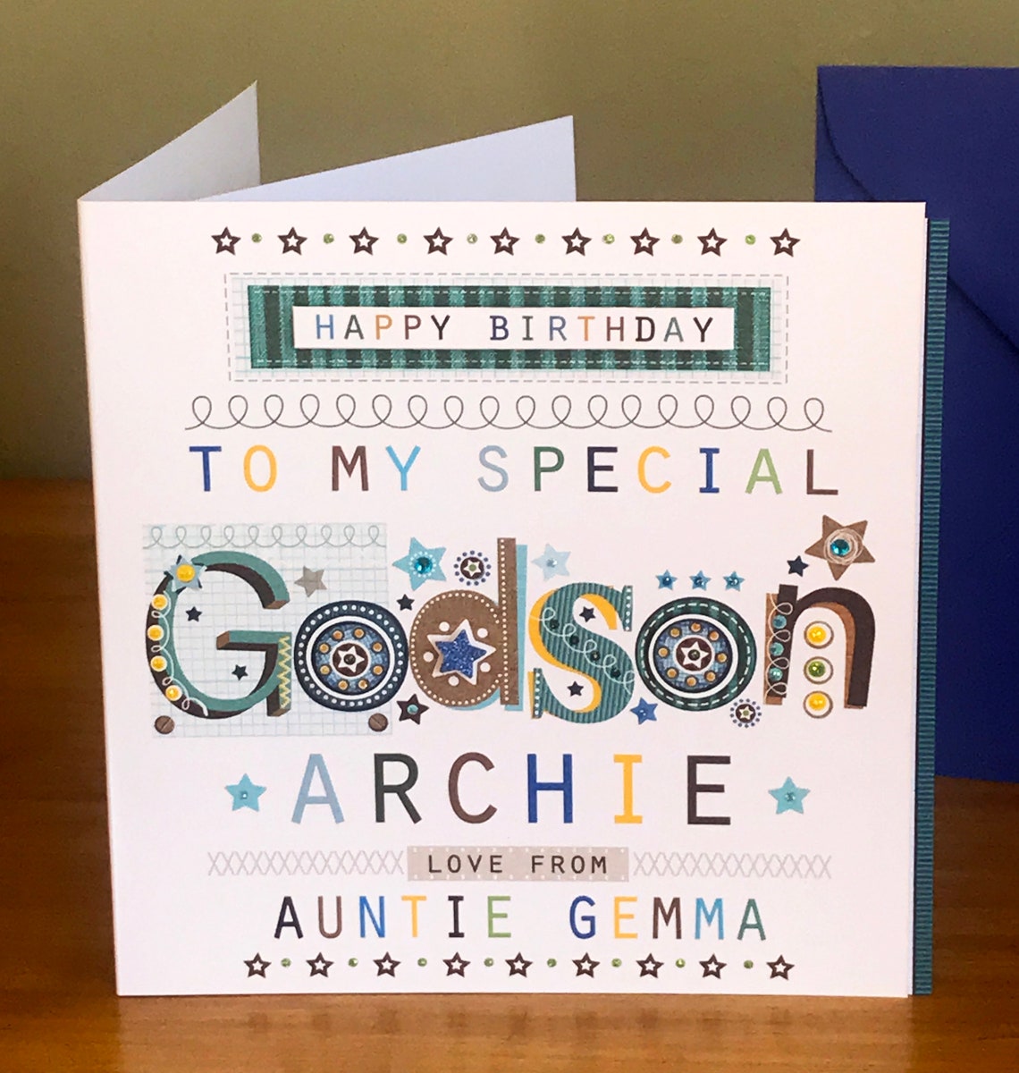 Godson Birthday Card special personalised card for Godson. A | Etsy