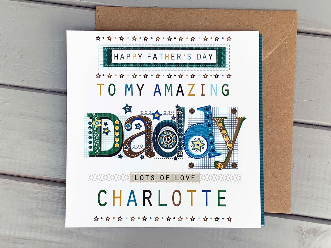 Personalised Father's Day "daddy" Card – Handmade & Heartfelt - Etsy