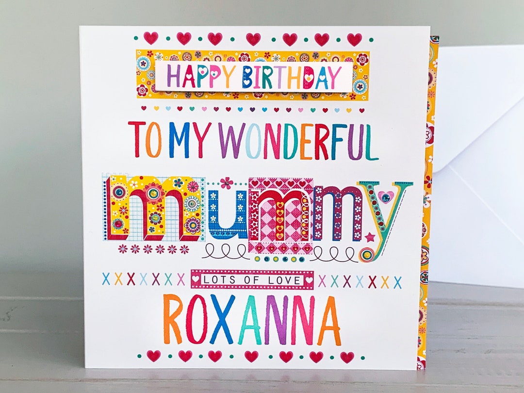 Mummy Birthday Card Personalised Happy Birthday Card Mummy - Etsy New ...
