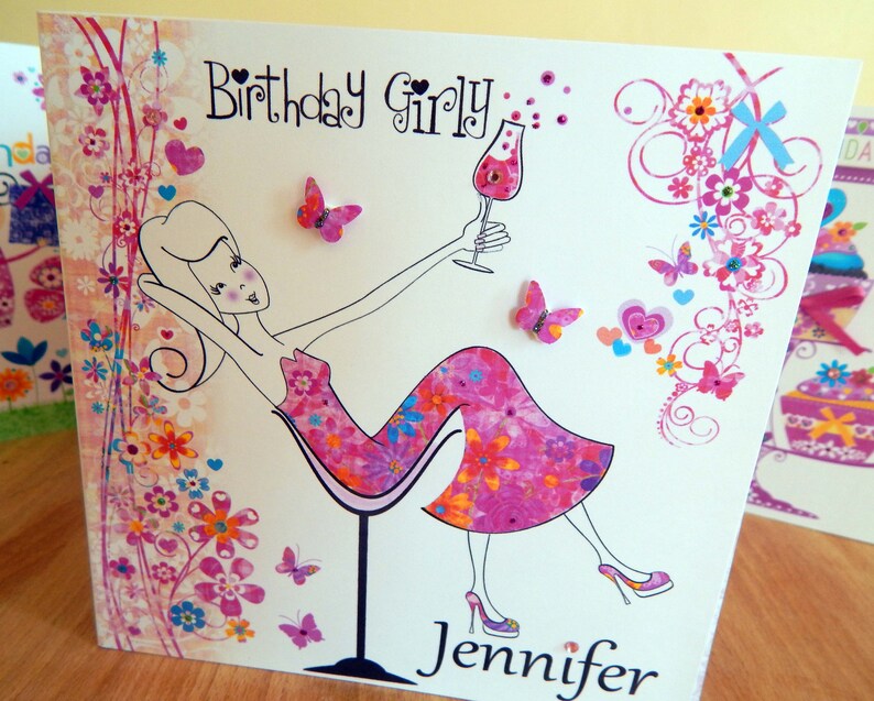 Birthday Girl Card Personalised Girly Girl Card Special Card - Etsy UK