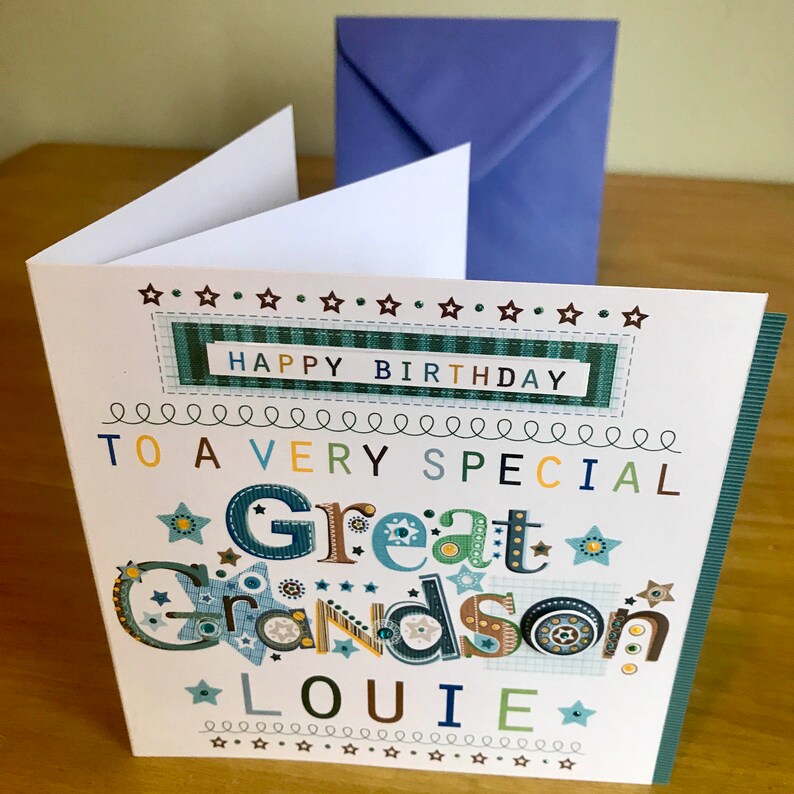 Great Grandson Birthday Card Personalised. Special Greeting | Etsy