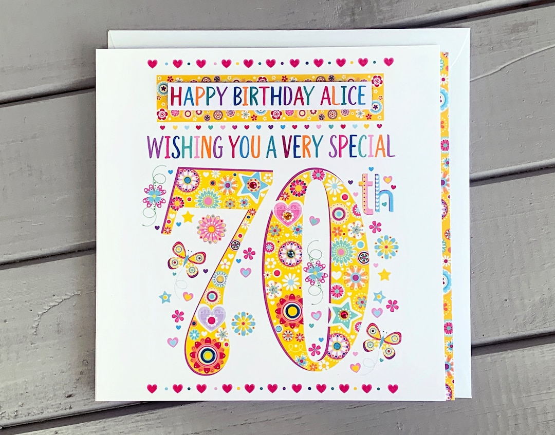 70th Personalised Birthday Card, Special Age, Seventy, 70th Gift, Very ...