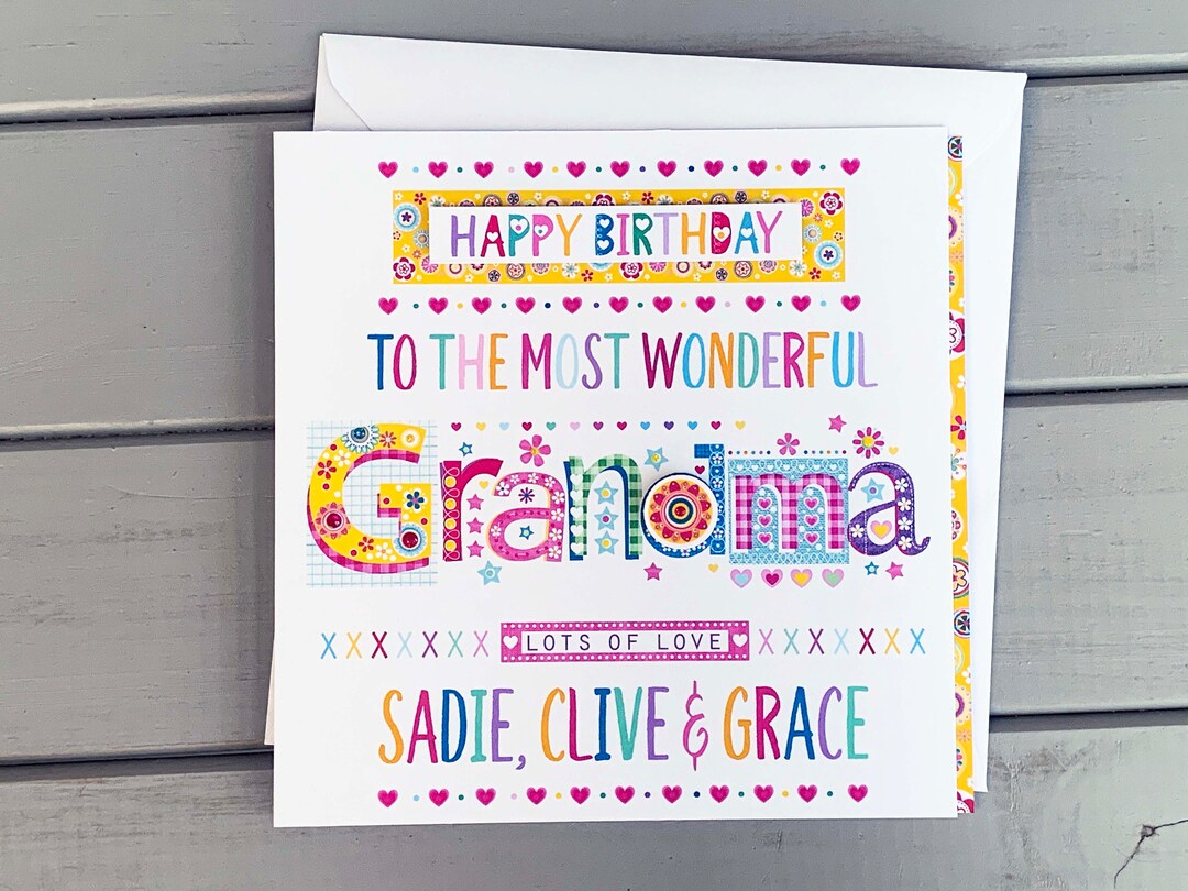 Personalised Grandma Birthday Card, Personalised, Handmade Special Card ...