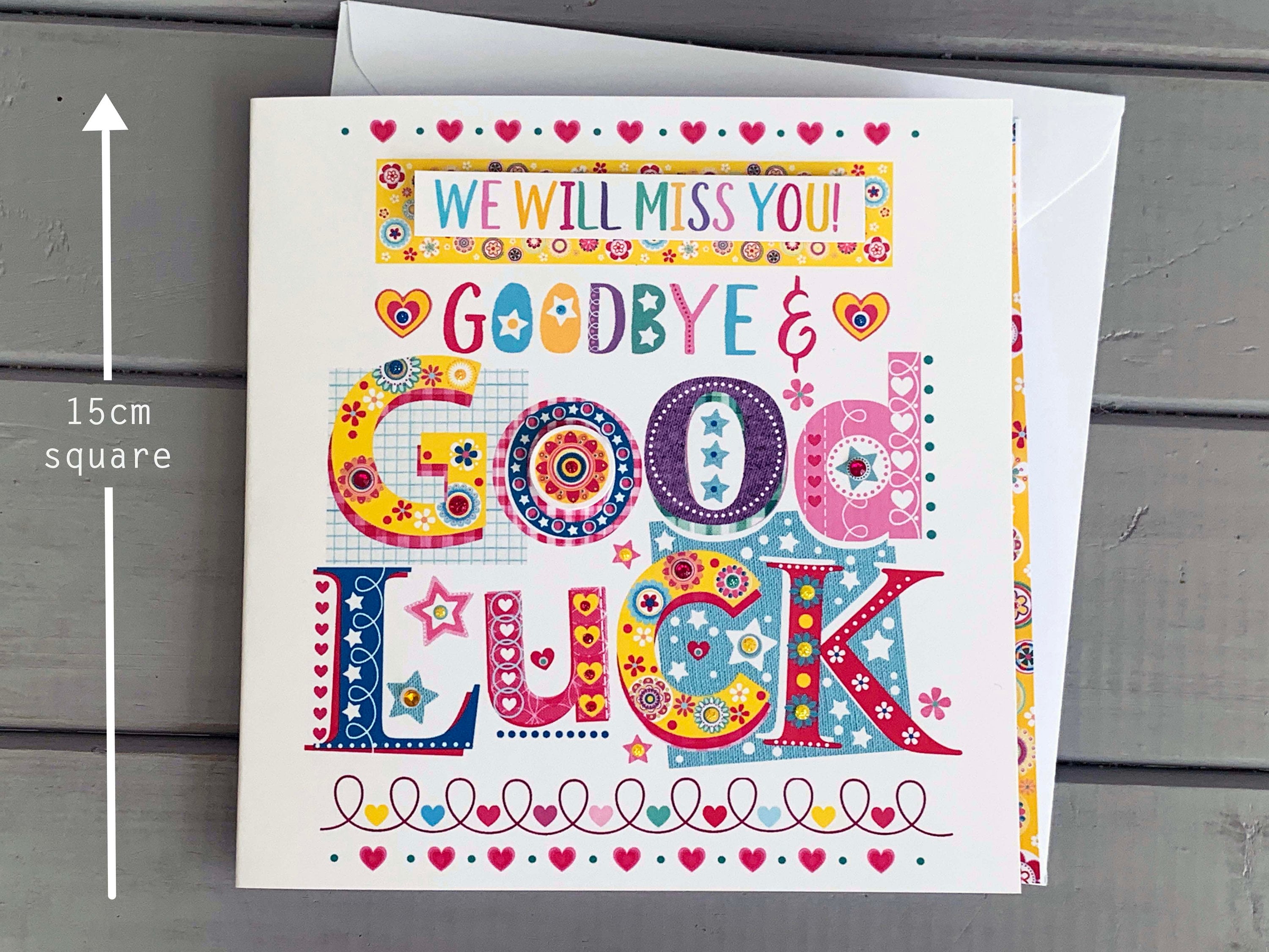 Goodbye Good Luck Miss You Leaver Card Special Card Ideas for - Etsy Canada