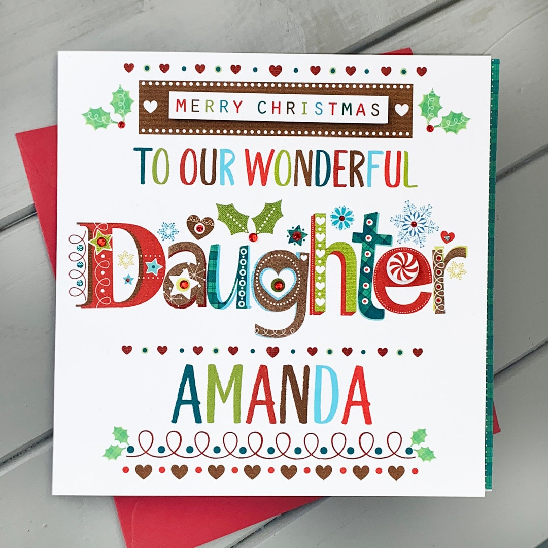 Daughter Christmas Card, Personalised Daughter Card Special for ...