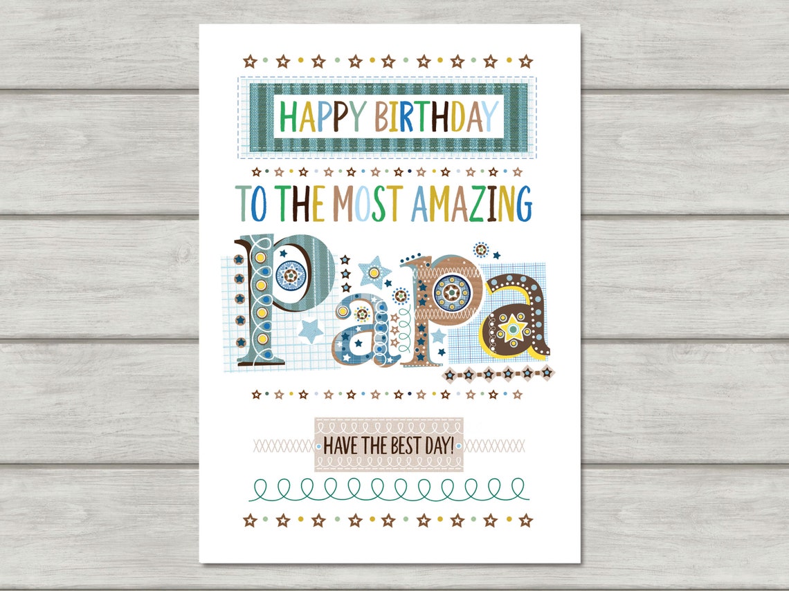 Papa BIRTHDAY Card Birthday Card for Papa Printable Birthday - Etsy