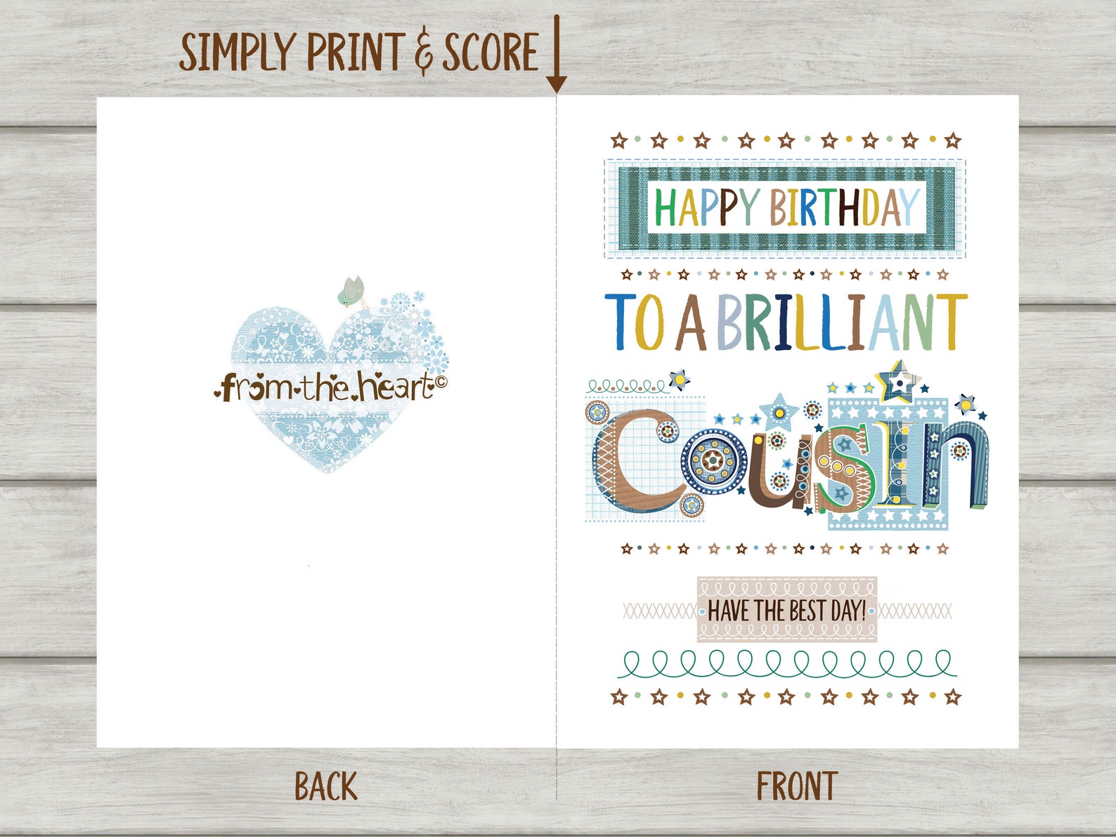 Cousin BIRTHDAY Card Birthday Card for Cousin Printable - Etsy