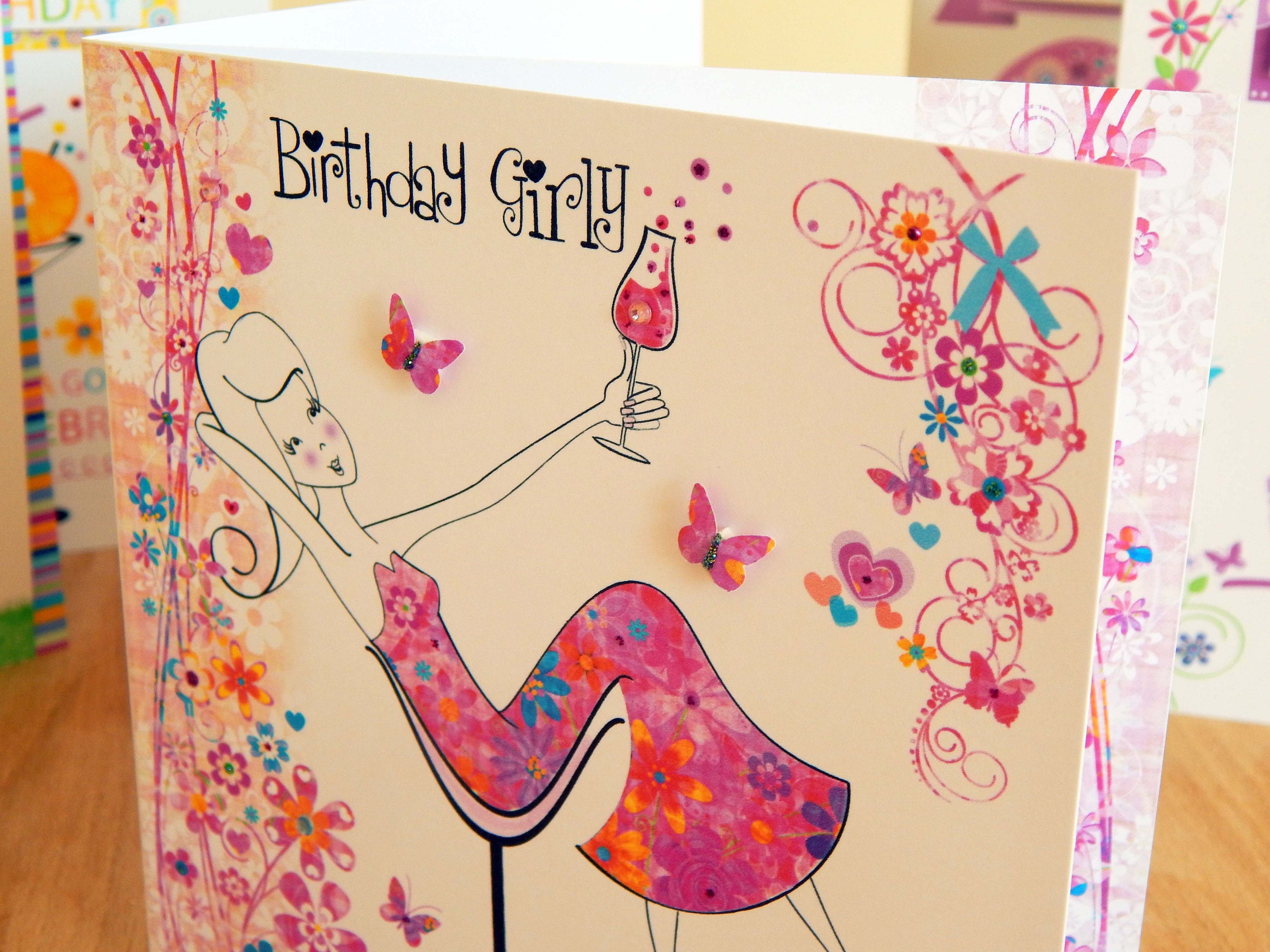 Birthday Girl Card Personalised Girly Girl Card Special Card - Etsy UK