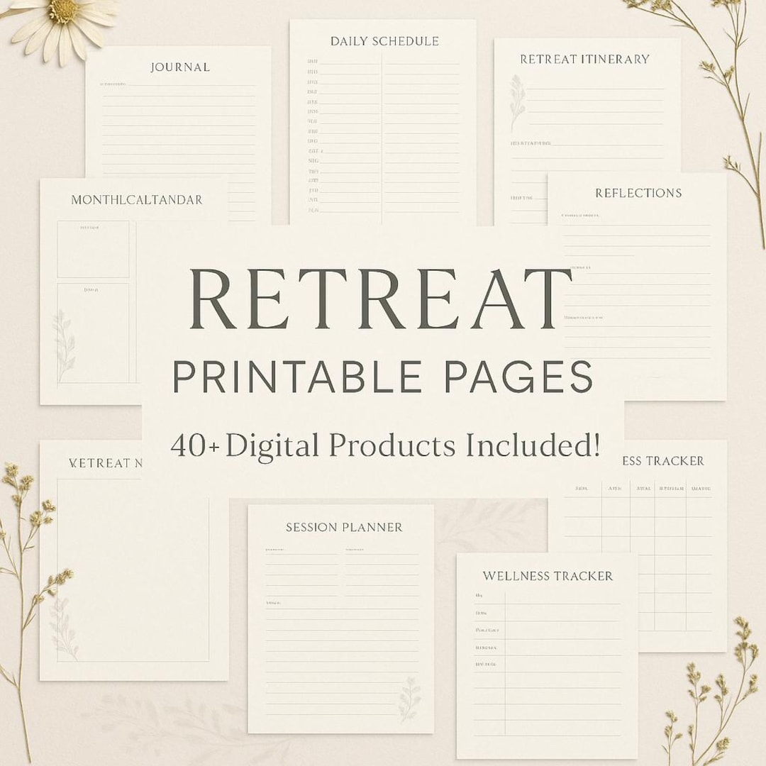 Retreat Planner Printable 44 Pages for Retreat Facilitators | Wellness ...