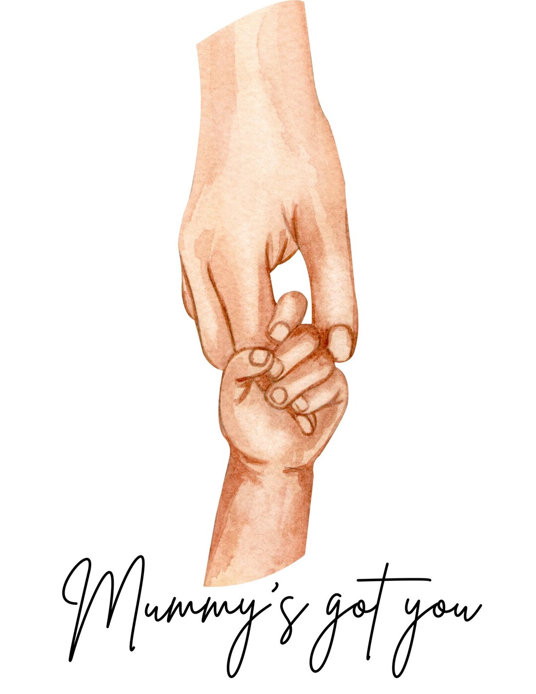 Mummy’s Got You, Print Mother & Child Hands Illustration Motherhood ...