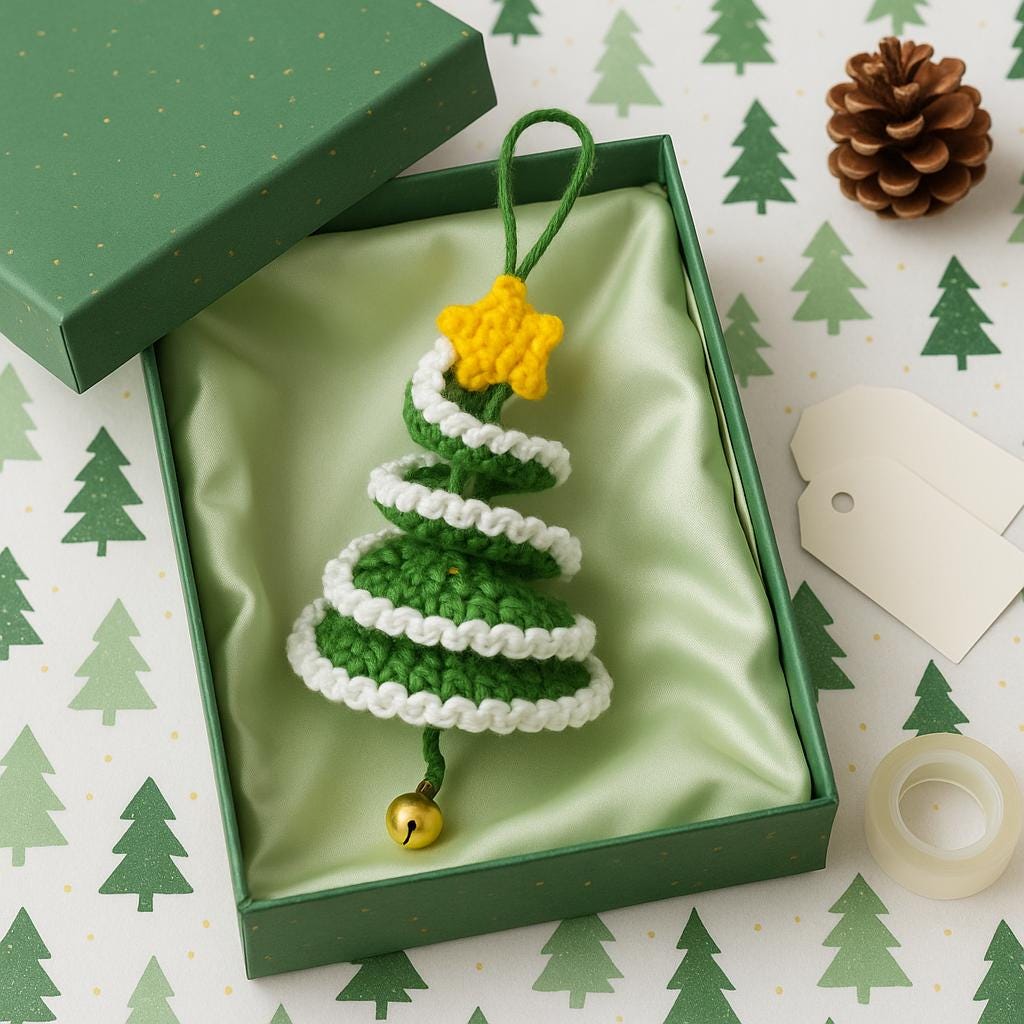 Spiral Christmas Tree Crochet Pattern • Wind Spinner & Loopy Tree ...
