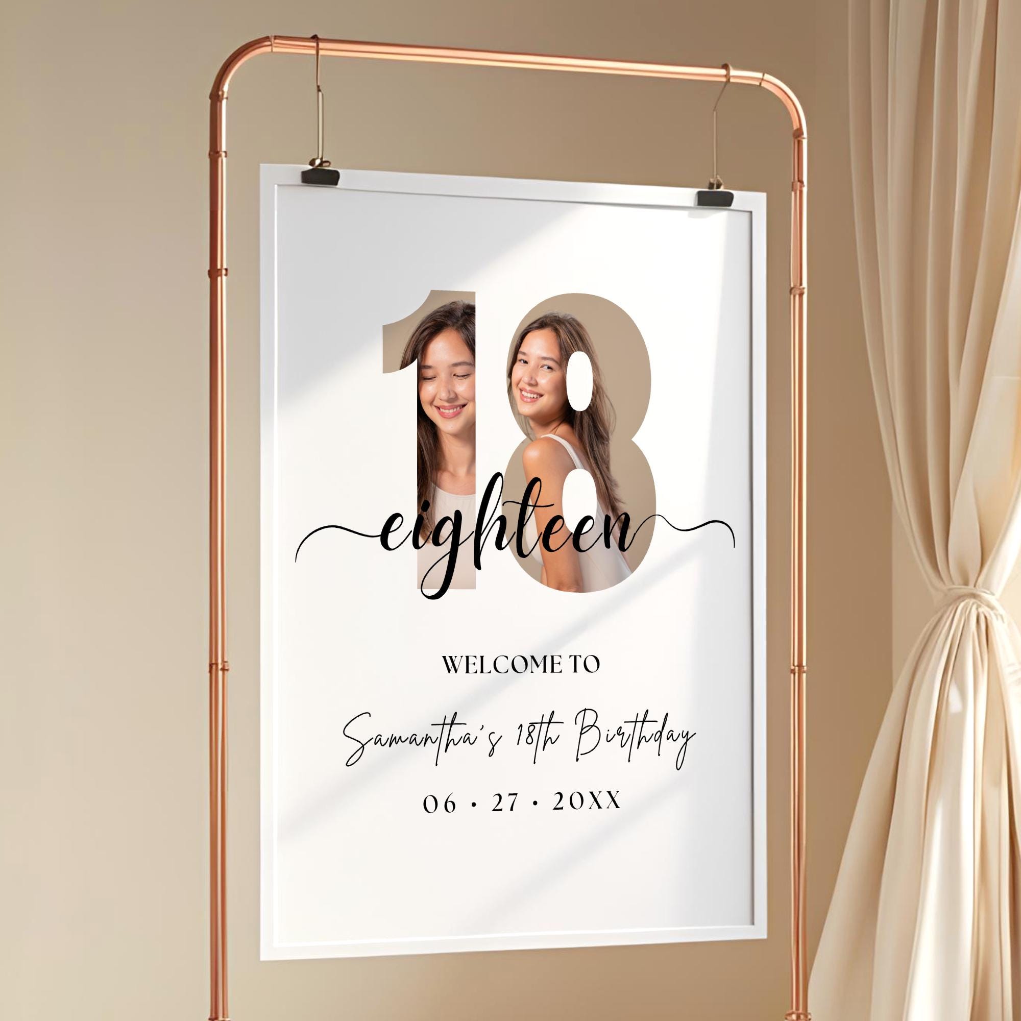 Editable 18th Birthday Welcome Sign Template, Party Welcome Sign 18th ...