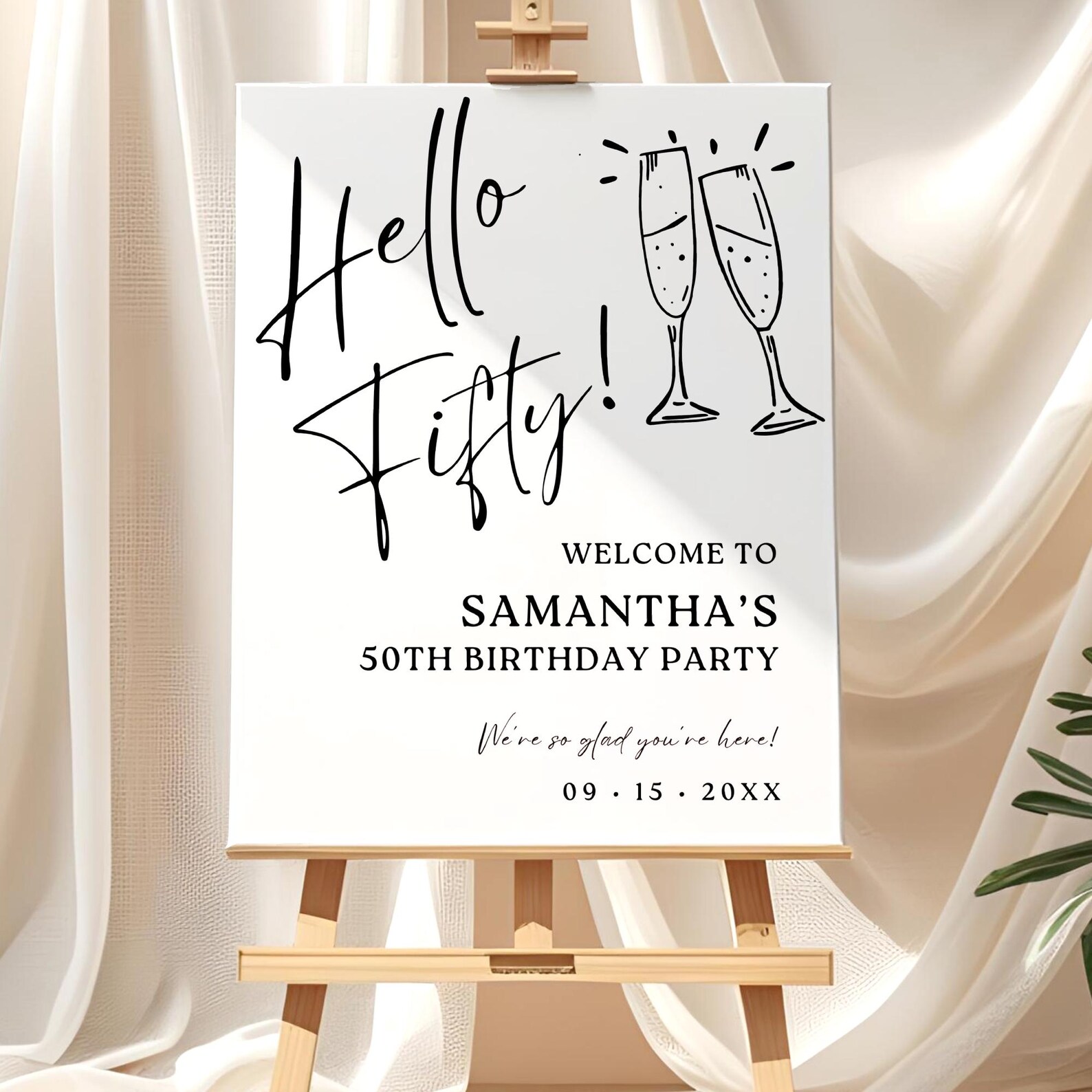 Minimalist Birthday Welcome Sign Template, Editable Any Age Party ...