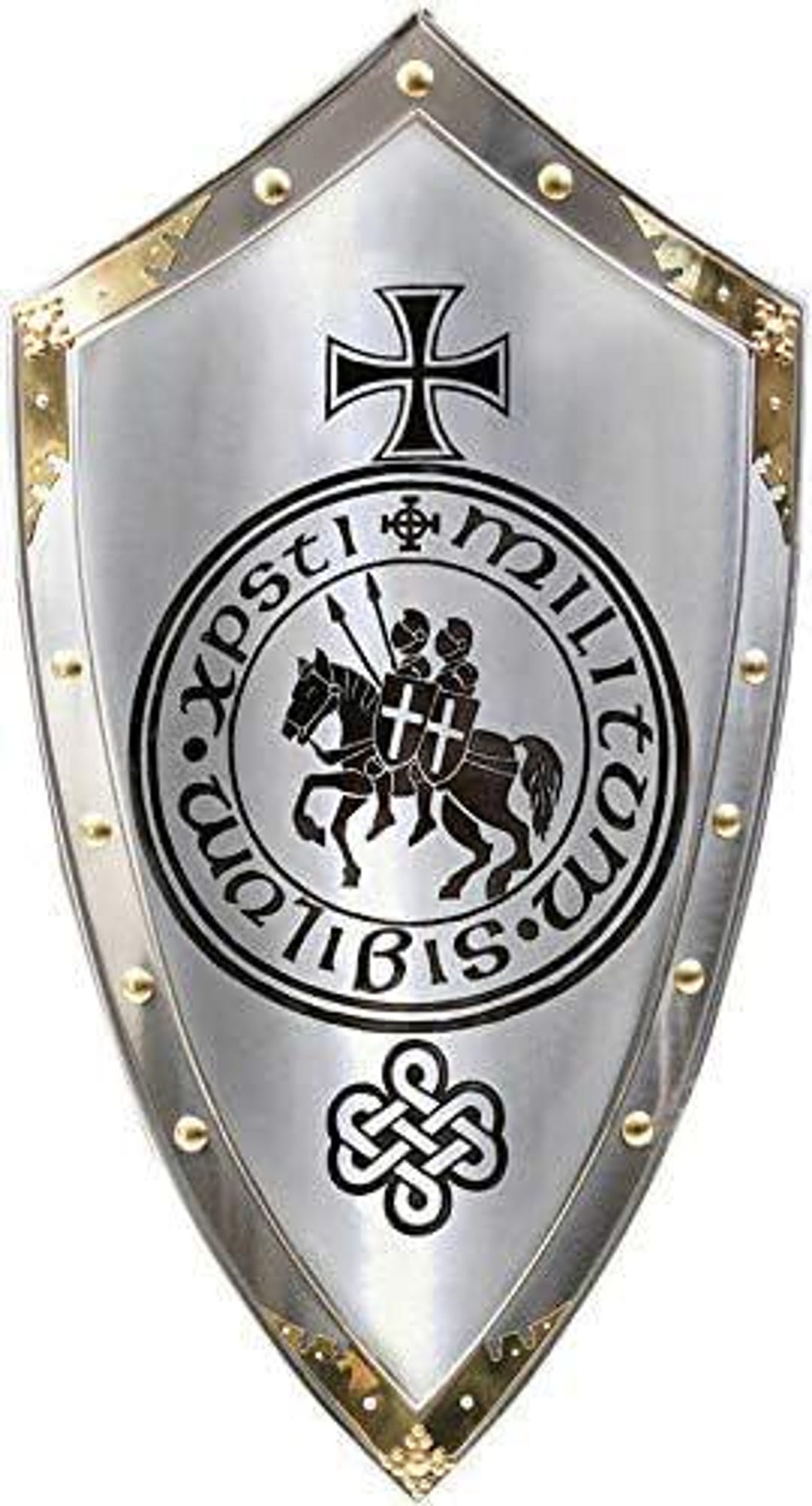 Medieval Decorative Wall Shield – 16" Silver Metal Shield With Red ...