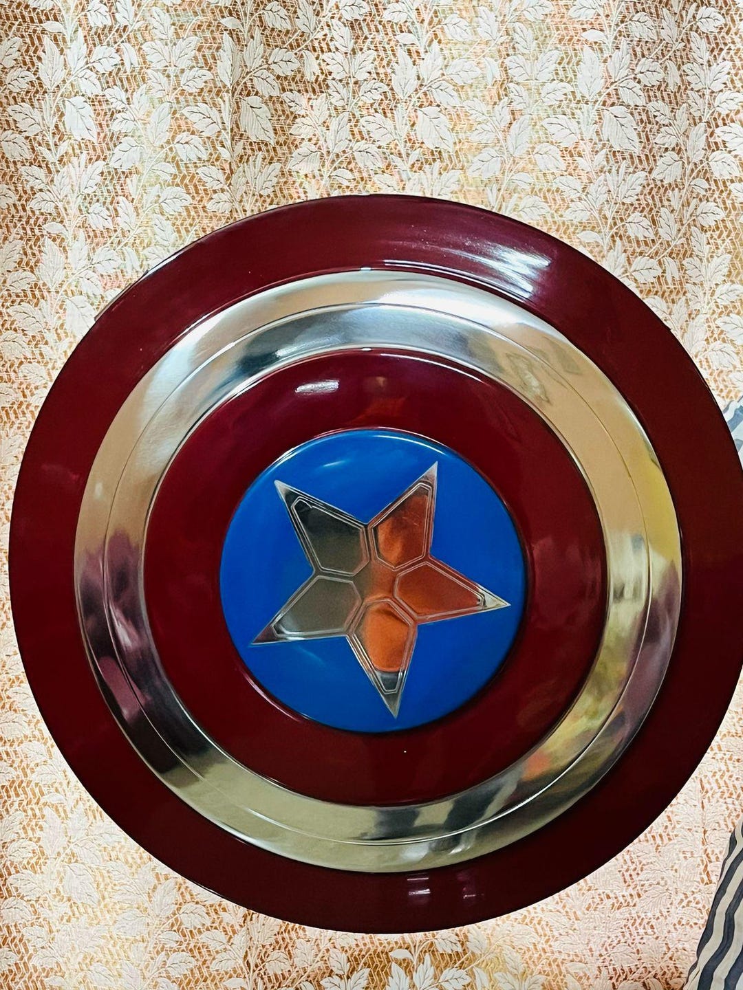 Captain America Shield Cosplay Prop, Metal Construction With Leather ...