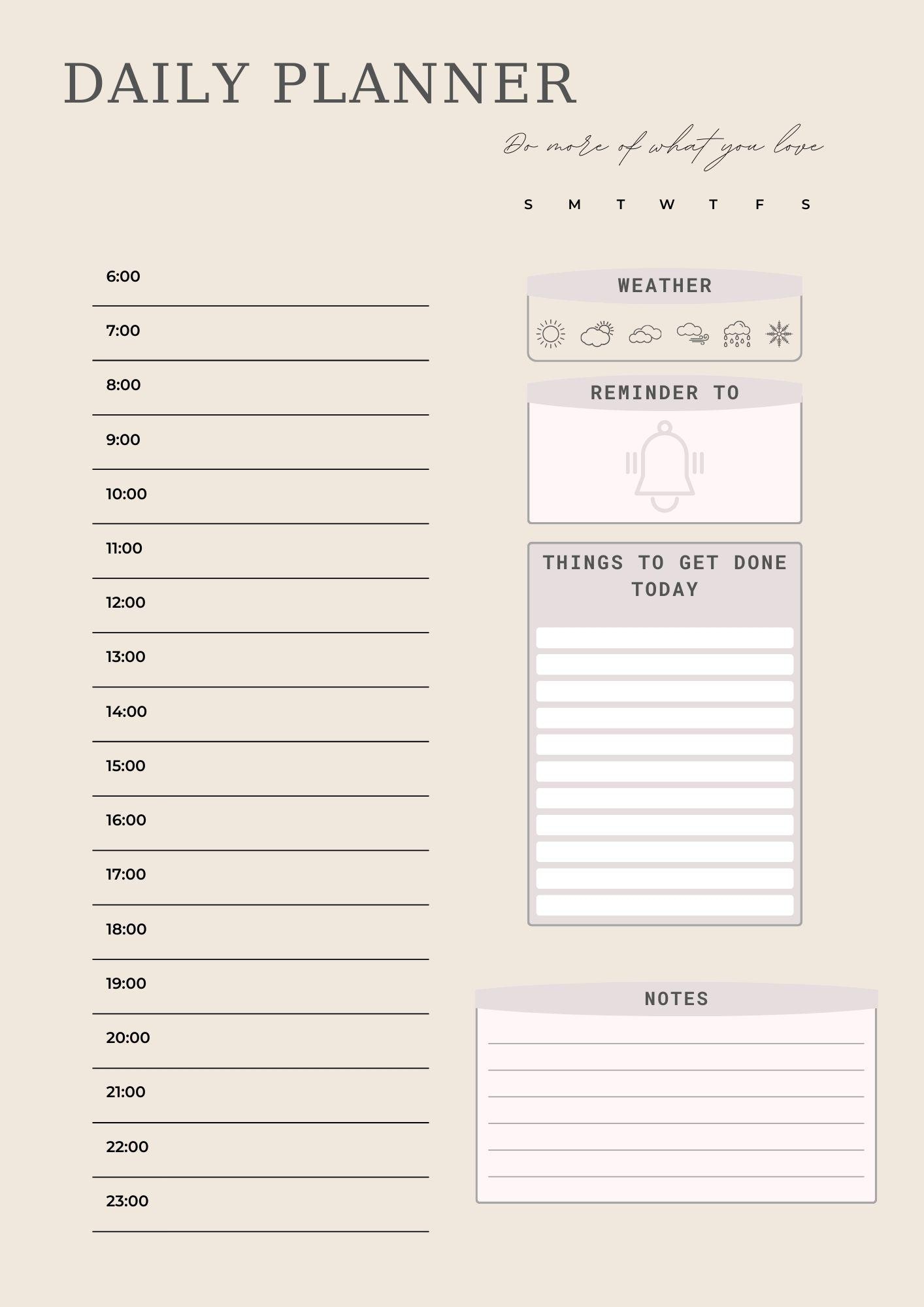 Minimalist Daily Planner | Printable Daily Organizer | Aesthetic PDF ...