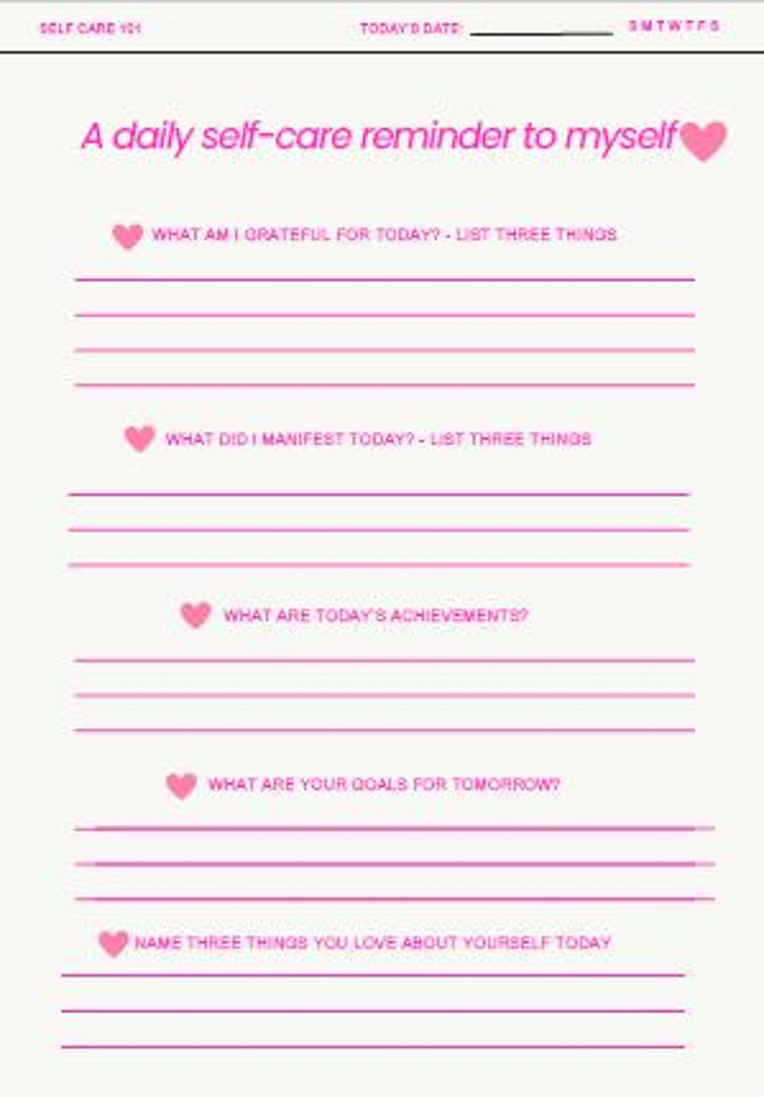 Daily Self-care Reminder - Etsy
