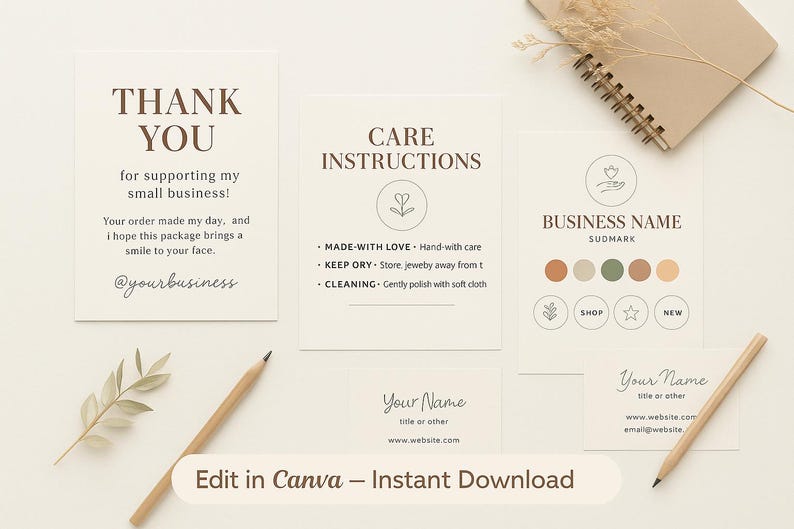 Small Business Starter Kit – Canva Editable Branding Bundle for Etsy ...
