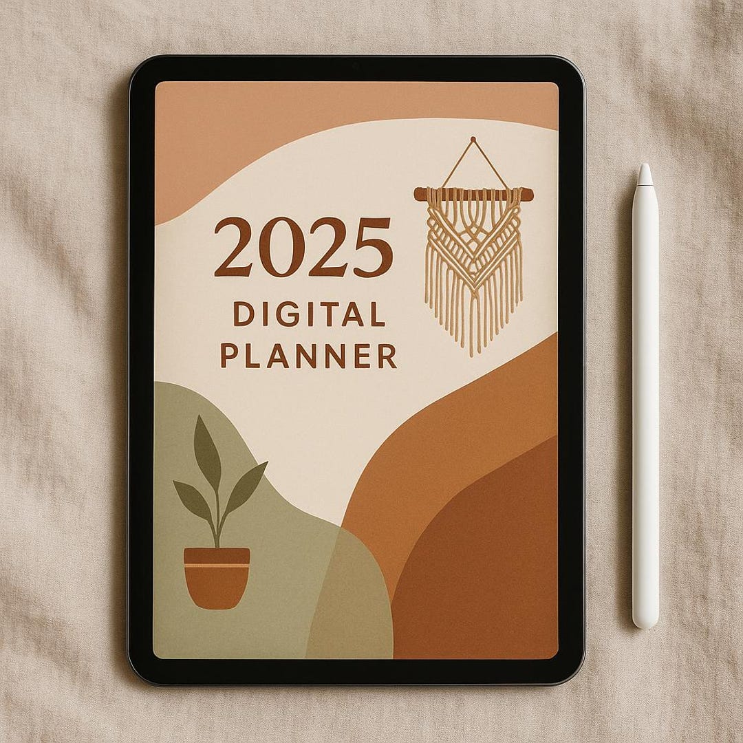 2025 Boho Aesthetic Digital Planner | Goodnotes PDF | Earthy Tone ...
